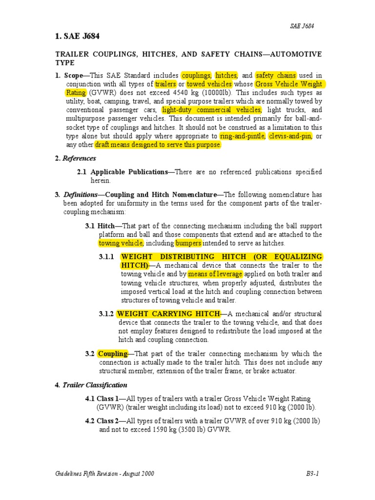 Sae J684 | Download Free PDF | Trailer (Vehicle) | Vehicles