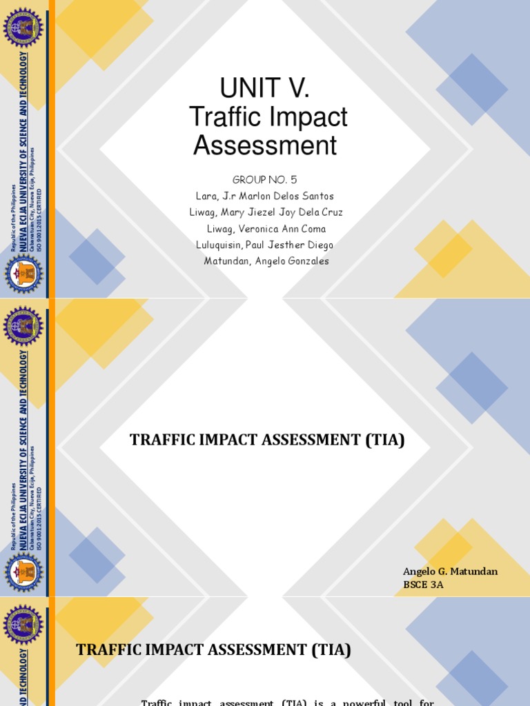 UNIT V Traffic Impact Assessment BSCE 3A | Download Free PDF ...