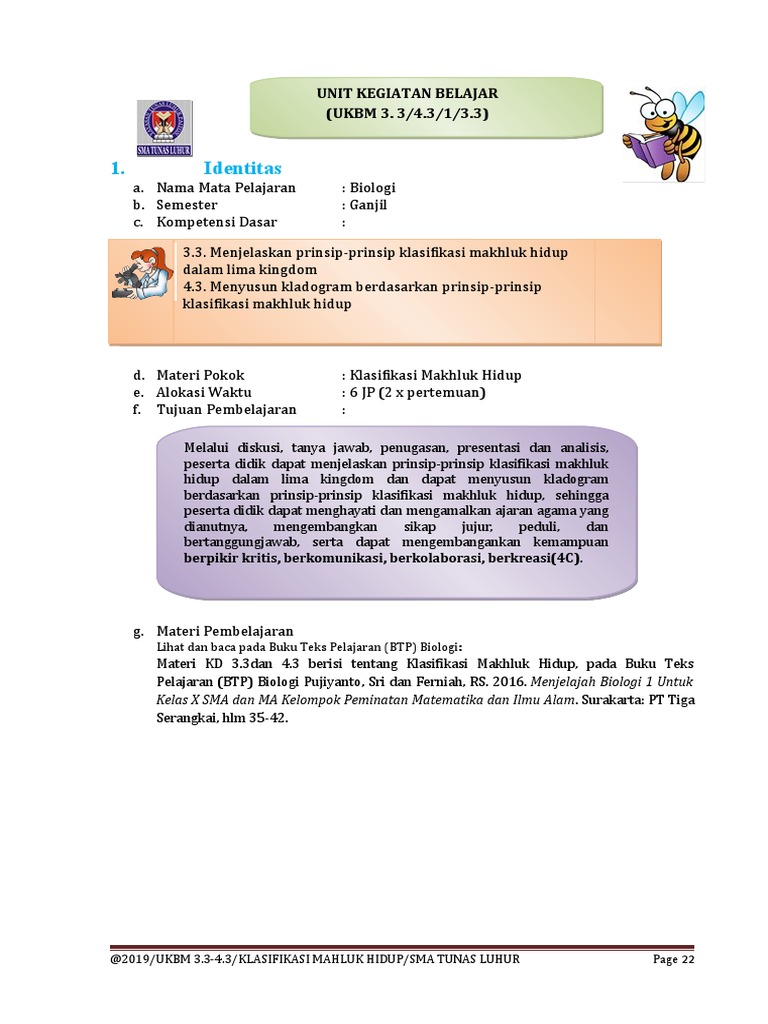 Ukb Bio 3.3 Klasifikasi Makhluk Hidup | PDF