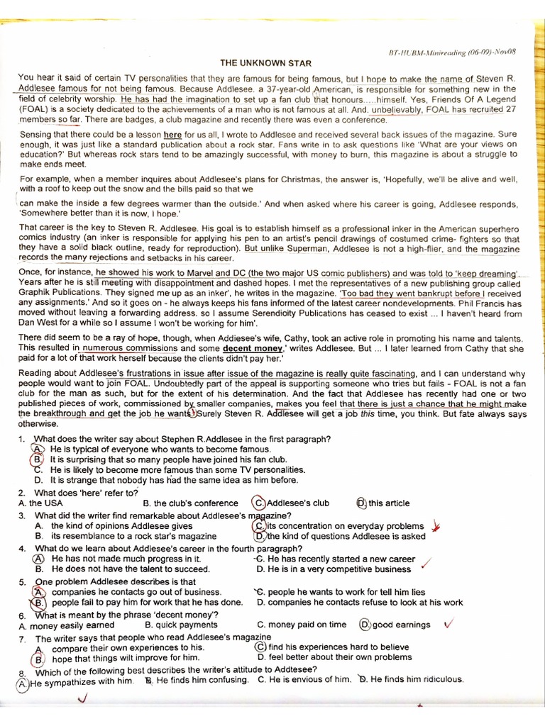 Mini Reading | PDF