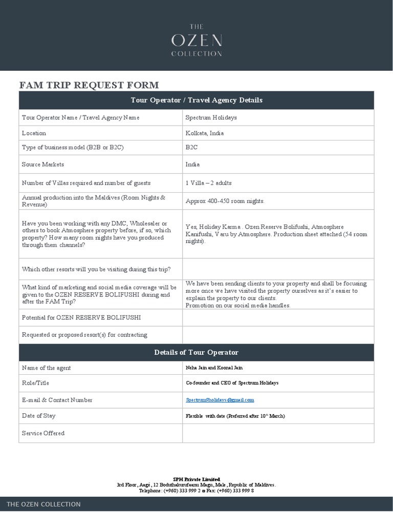 TOC - FAM Trip Request Form | Download Free PDF | Market (Economics ...