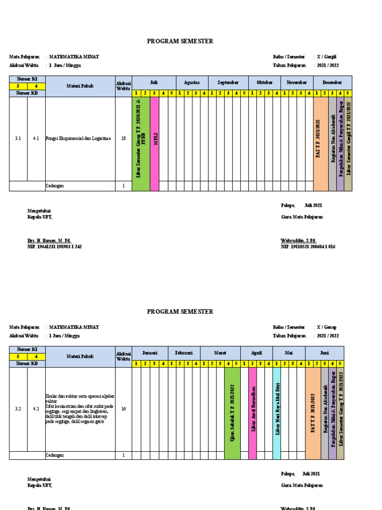 Prosem 2021-2022 | PDF