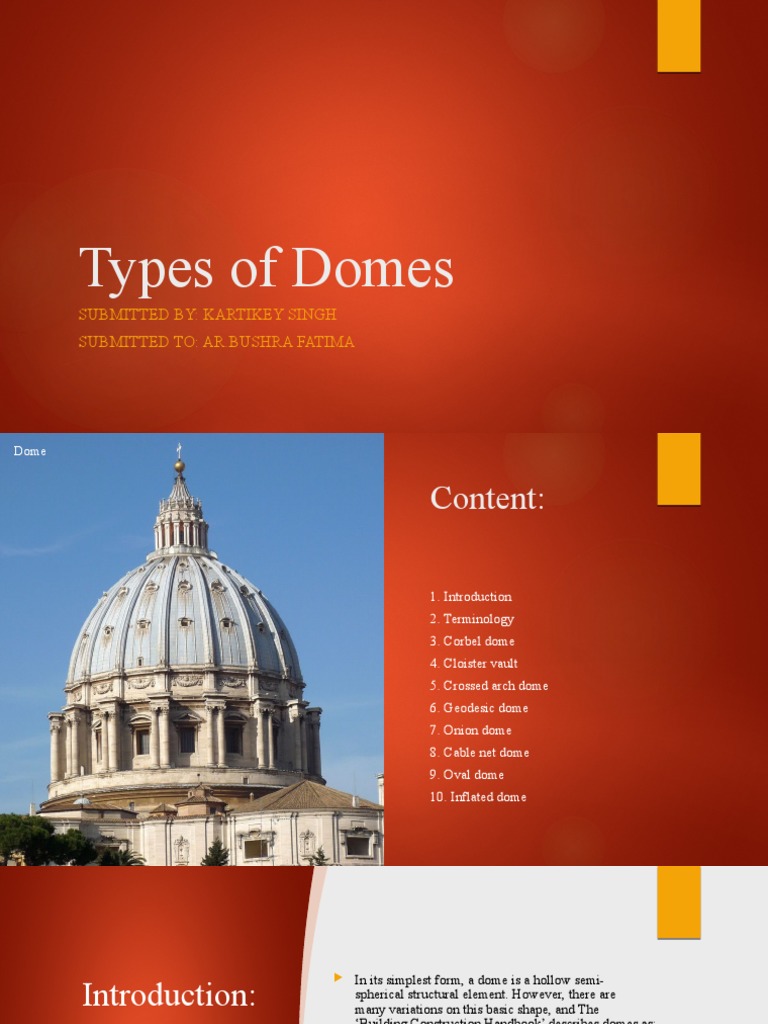Types of Domes: Submitted By: Kartikey Singh Submitted To: Ar - Bushra ...