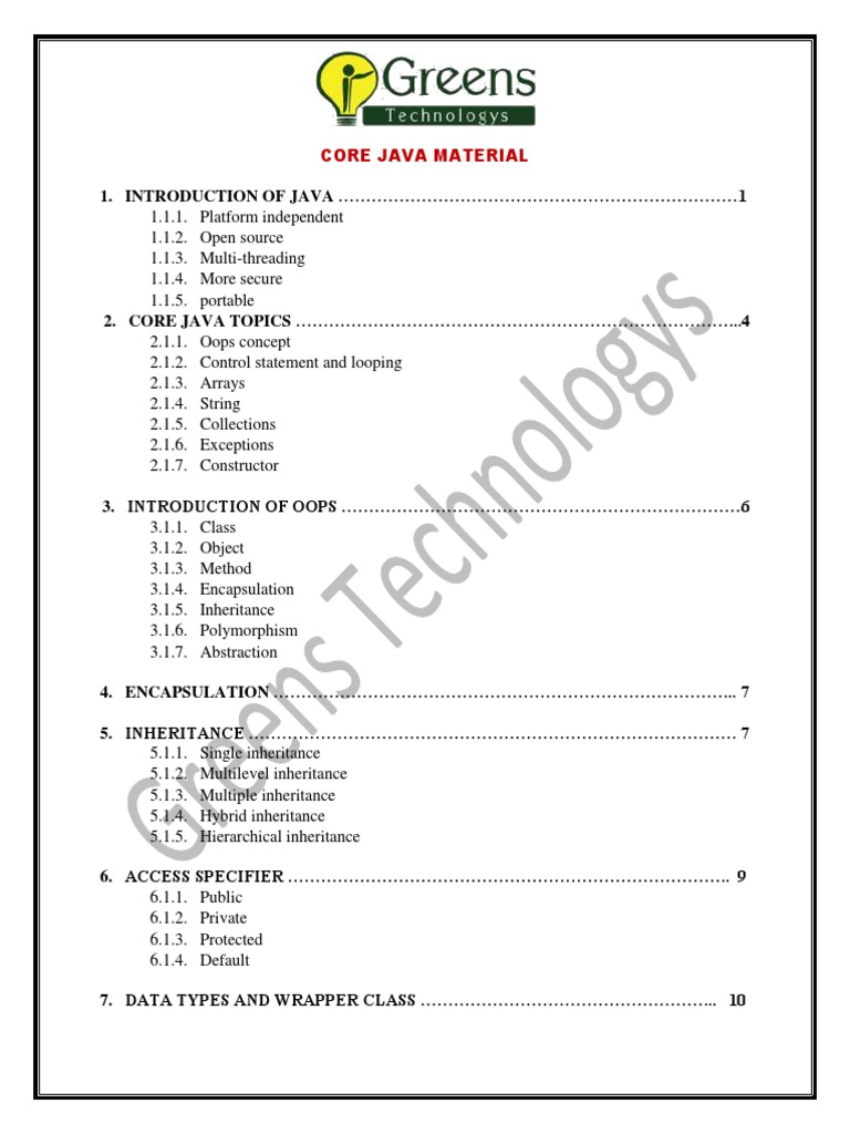 Core Java Material | PDF | Class (Computer Programming) | Method ...