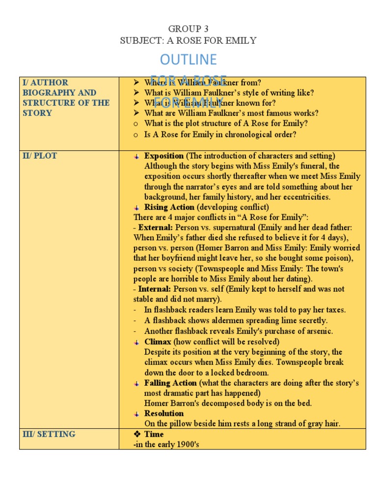 Outline For A Rose For Emily | PDF