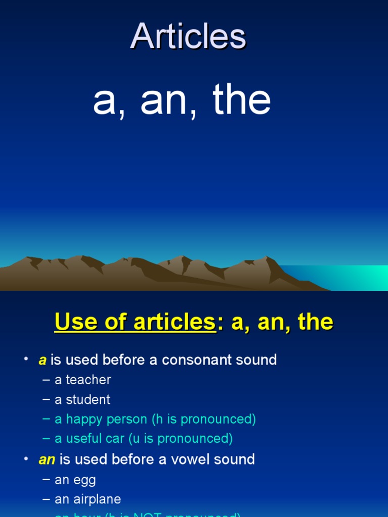 A, An, The: Articles | PDF | Grammatical Number | Plural