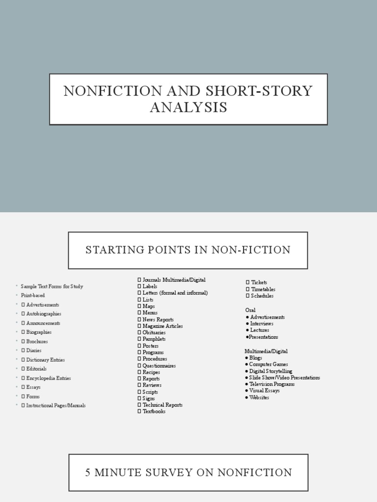 Nonfiction Analysis: Forms and Strategies | PDF | Biography | Human ...