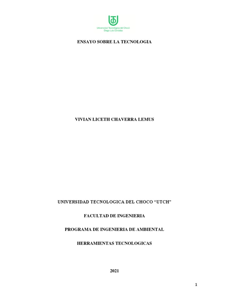 Ensayo Sobre La Tecnologia | PDF | Ingeniería | Sociedad