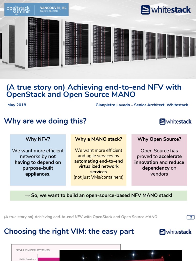 Achieving End To End NFV With OpenStack and Open Source MANO | PDF | Telecommunications ...