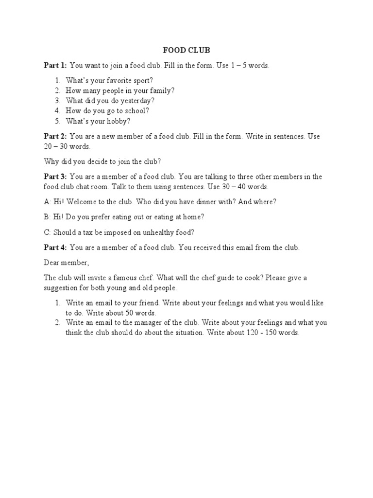 Writing Food Club | PDF | Self-Improvement