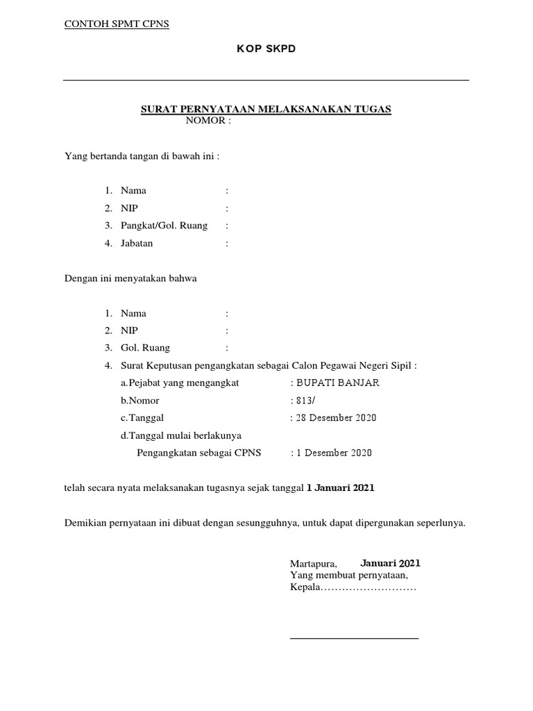 Contoh SPMT CPNS | PDF | Karier & Perkembangan