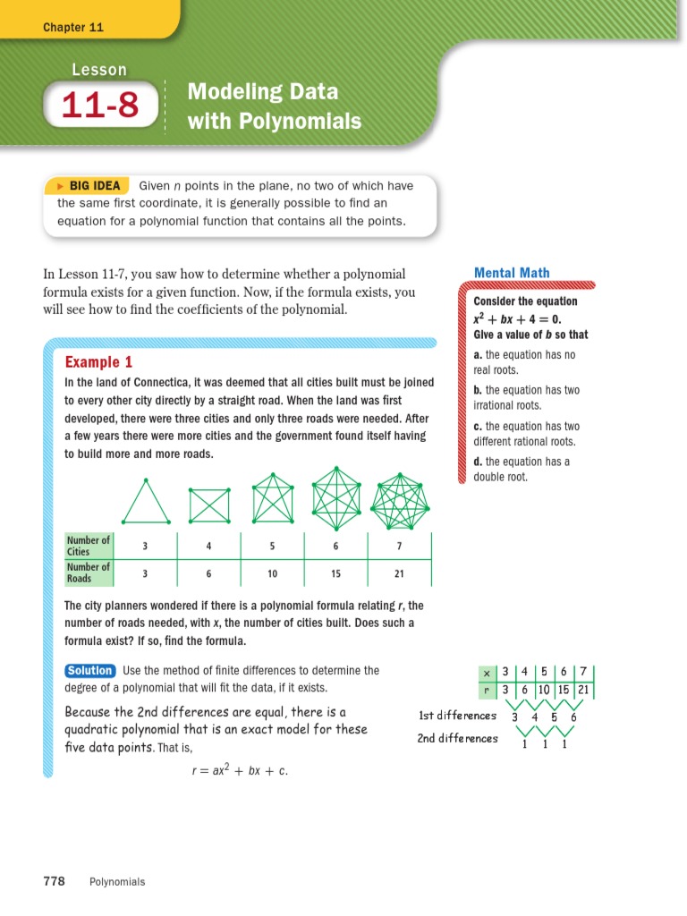Modeling Data With Polynomials: Lesson | PDF | Equations | Polynomial