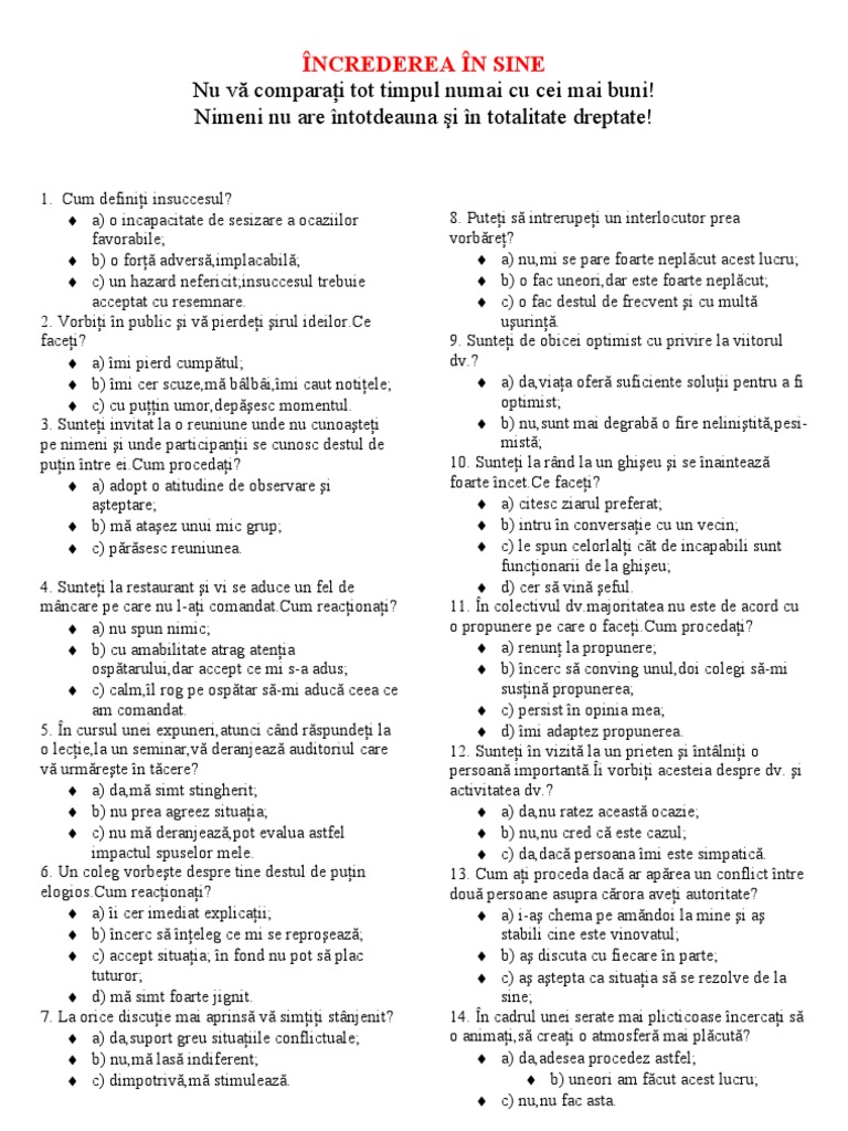 Test de Personalitate 8 | PDF