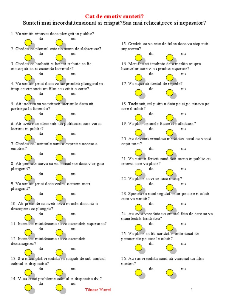 Test de Personalitate 2 | PDF