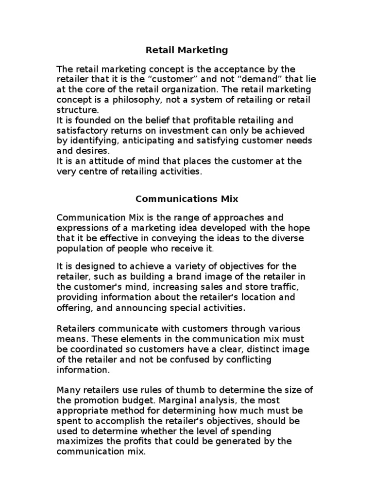 Understanding the Elements of an Effective Retail Communications Mix ...