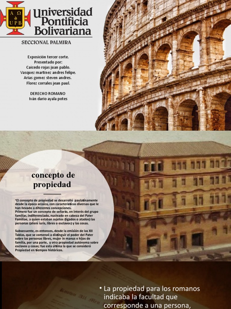 Exposicion LA PROPIEDAD EN ROMA | PDF | Propiedad | Condominio