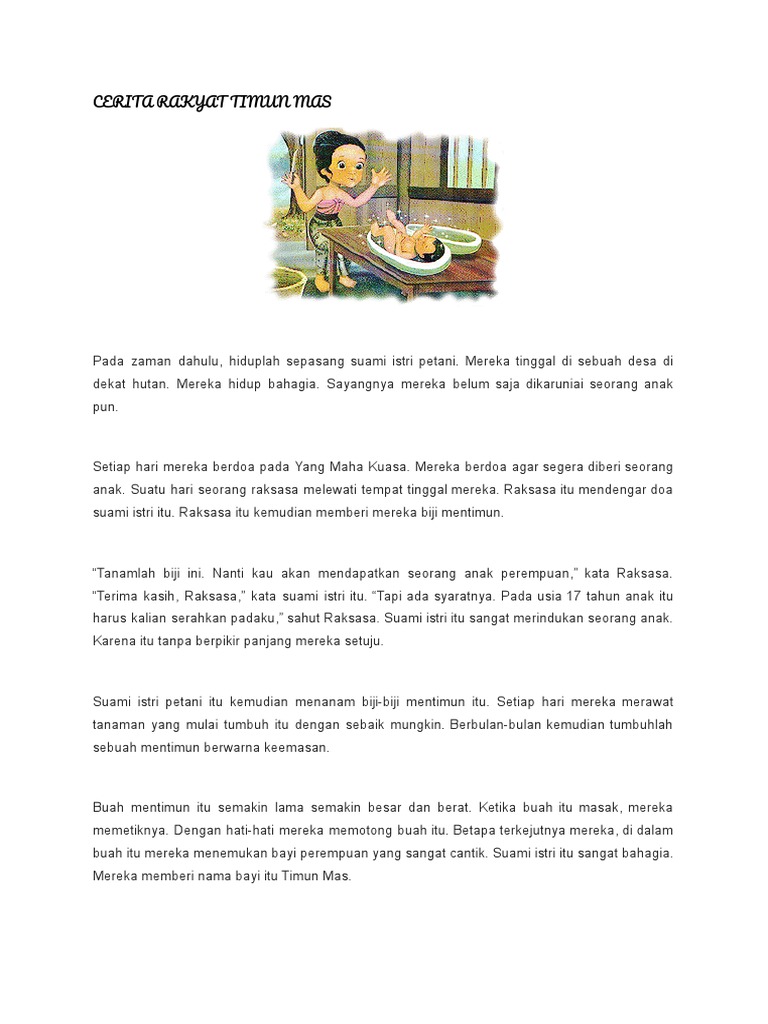 Cerita Rakyat Timun Mas | PDF