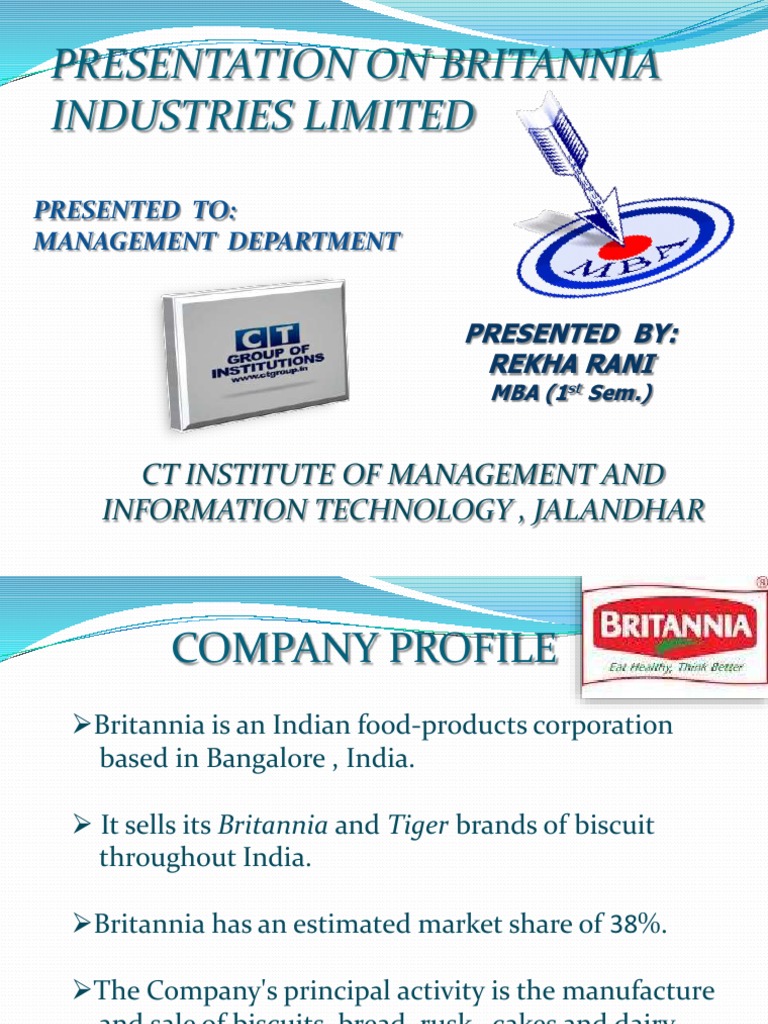 Presentation On Britannia Industries Limited: CT Institute of ...