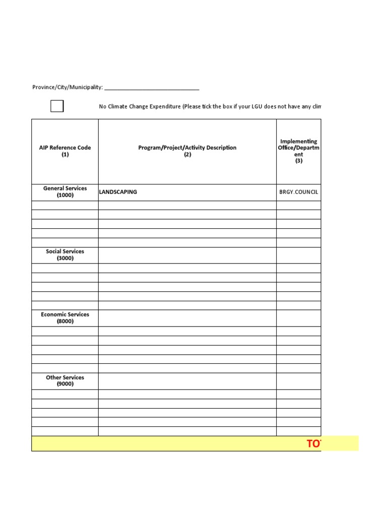 Revised AIP Form - Excel Template | PDF | Economies