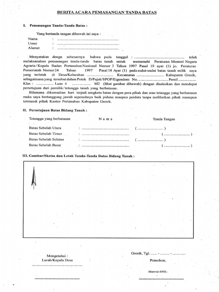 Pemasangan Tanda Batas | PDF