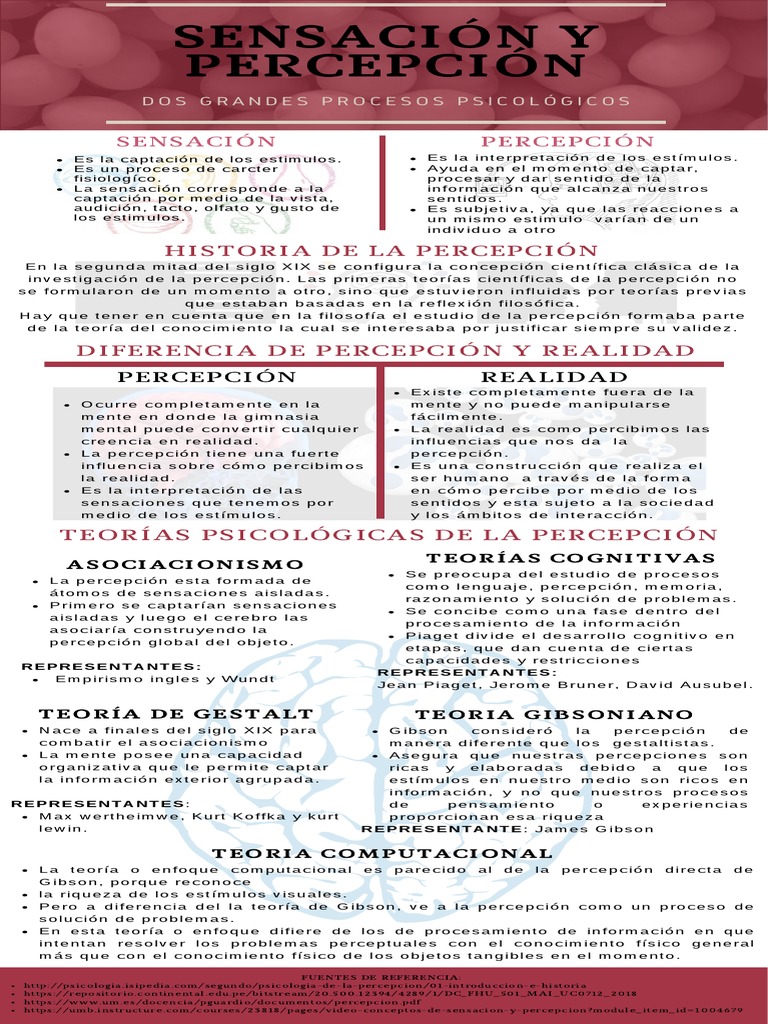 Poster - Sensación y percepción - Paula Olarte | PDF | Percepción | Sentidos