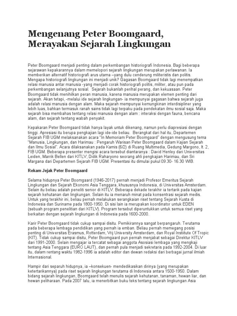 Mengenang Peter Boomgaard | PDF