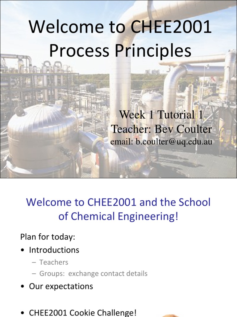 CHEE2001: Intro to Process Principles | PDF | Steady State | Waste