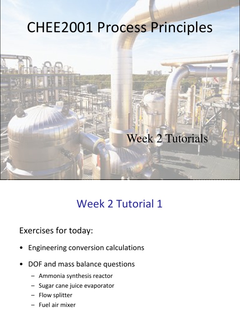 CHEE2001 Week 2 Tutorial Slides | PDF | Propane | Chemistry