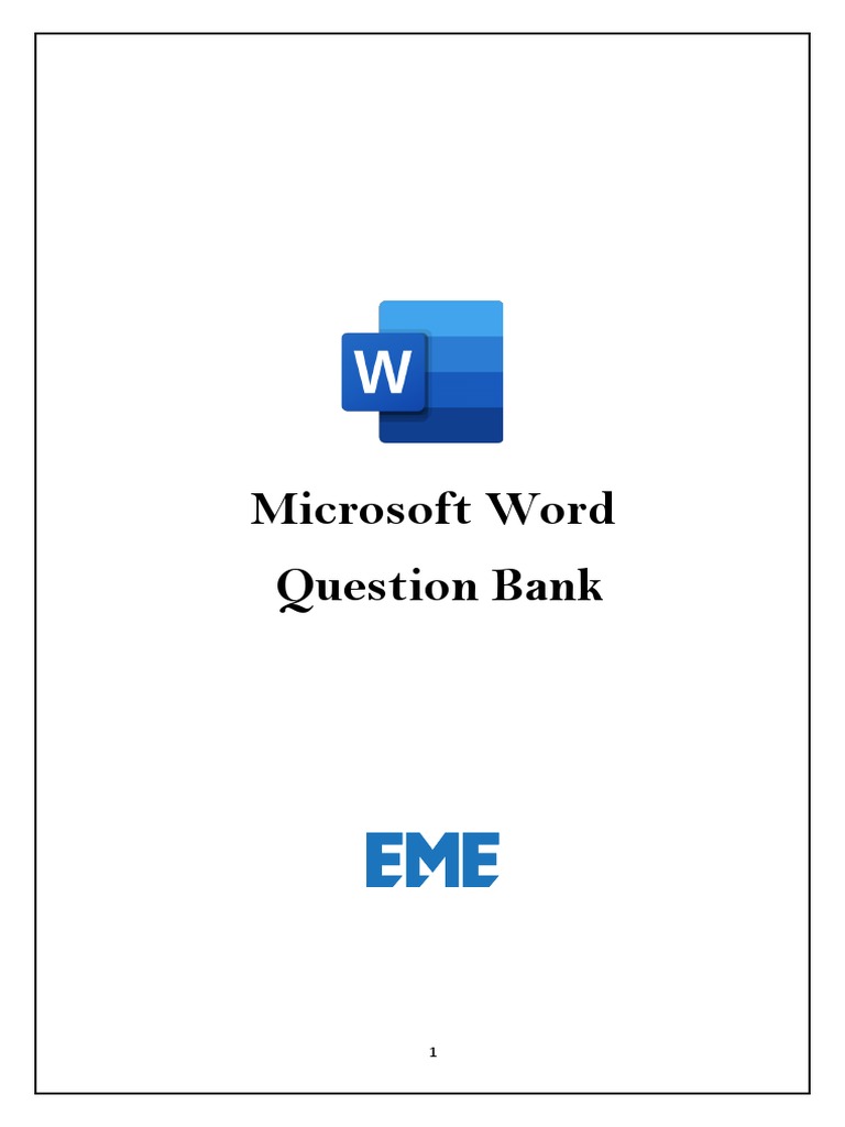 Microsoft Word Question Bank | PDF | Microsoft Power Point | Microsoft ...