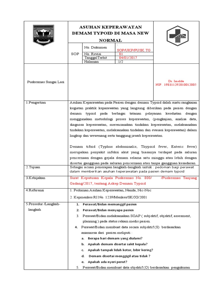 SOP ASKEP DEMAM TYPOID Dan ASKEP COMMON COLD | PDF
