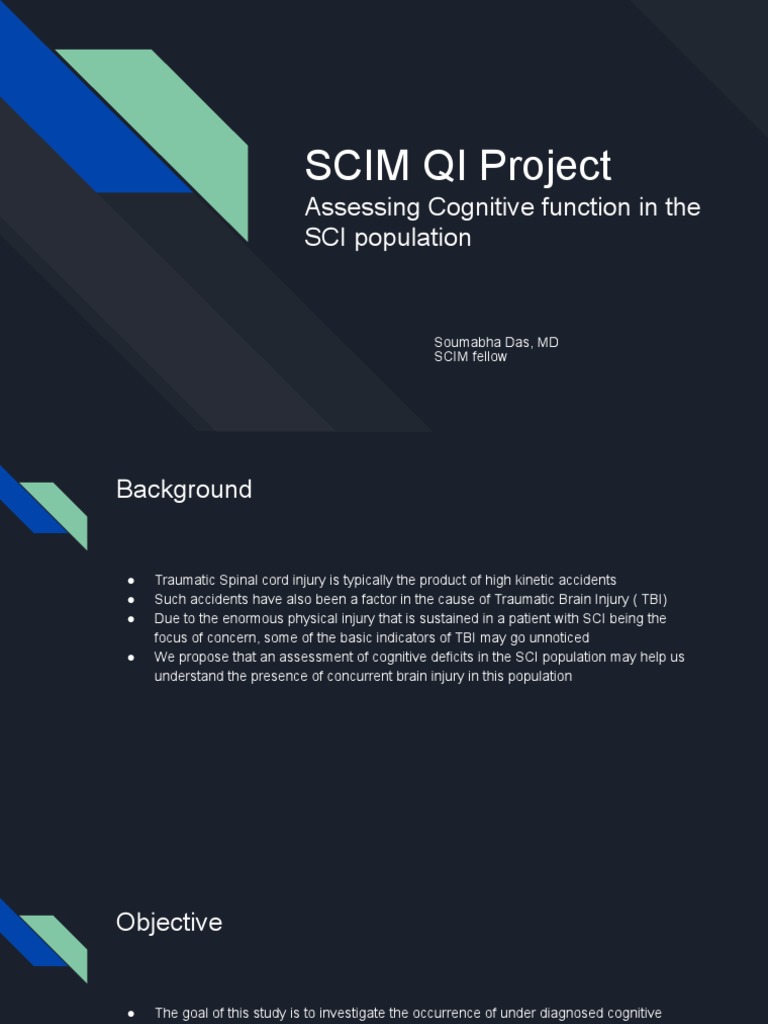 SCIM QI Project: Assessing Cognitive Function in The SCI Population ...