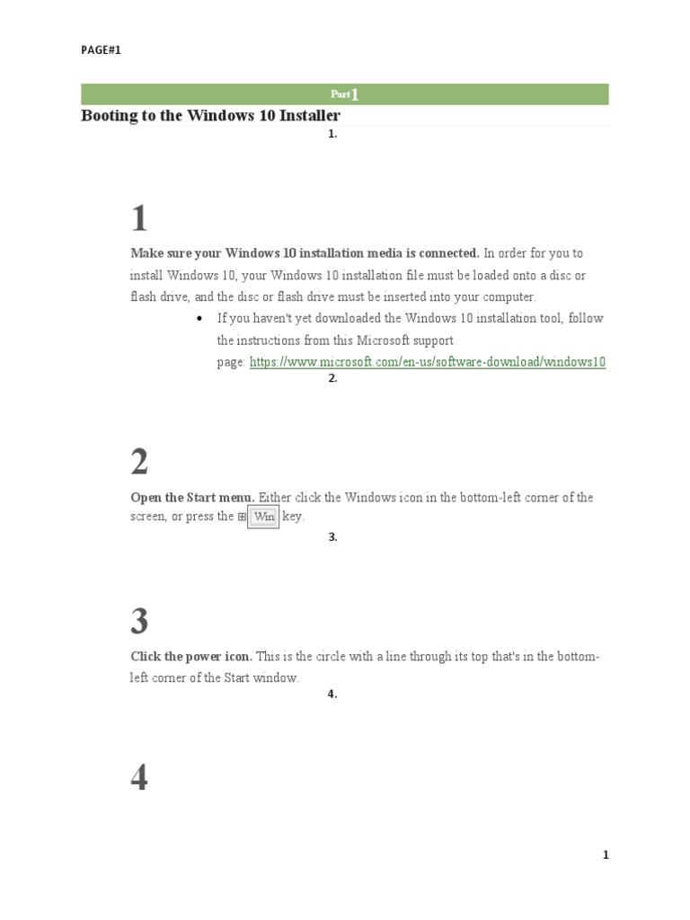 Windows 10 Installatin Part1 | PDF | Booting | Windows 10