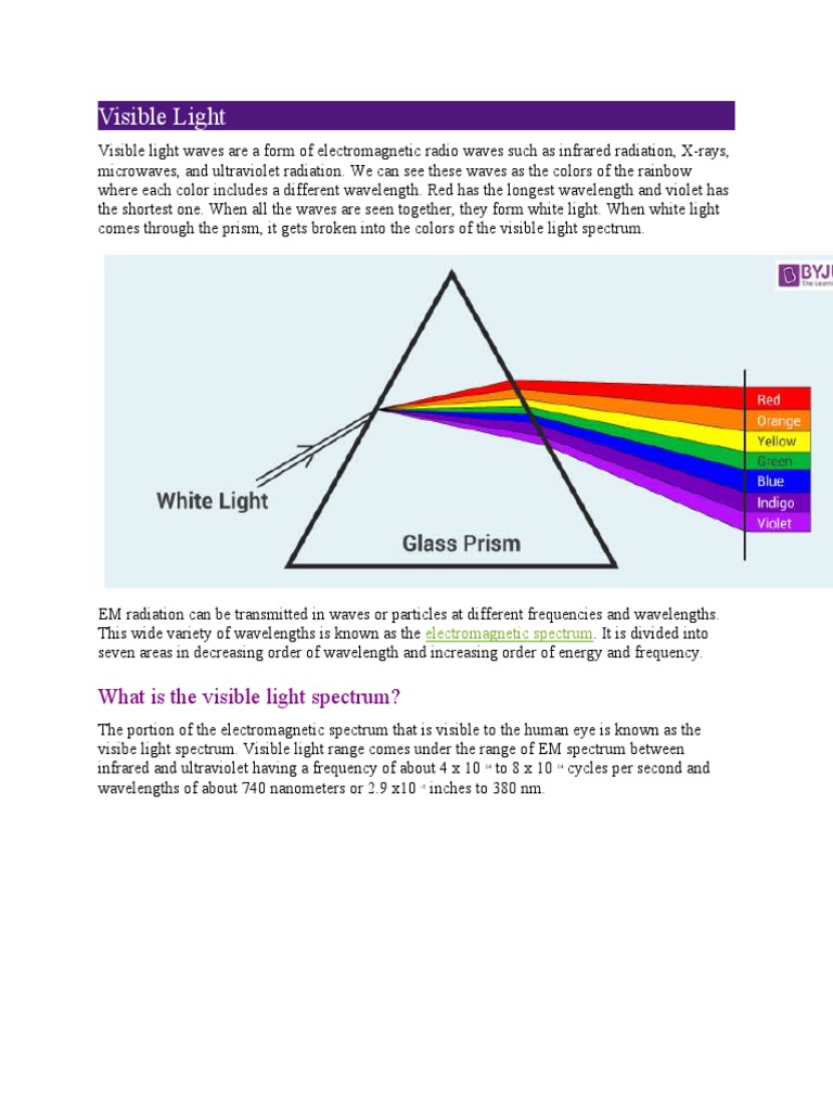 What Is The Visible Light Spectrum Pdf Electromagnetic Spectrum