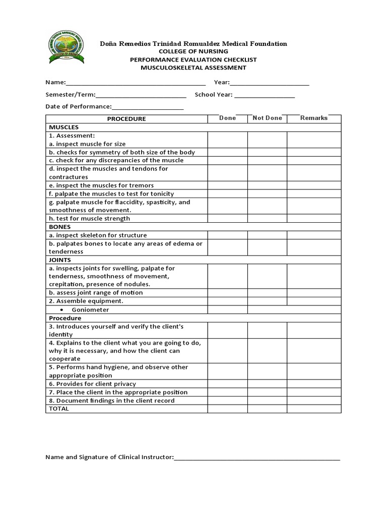 Musculoskeletal Assessment | PDF