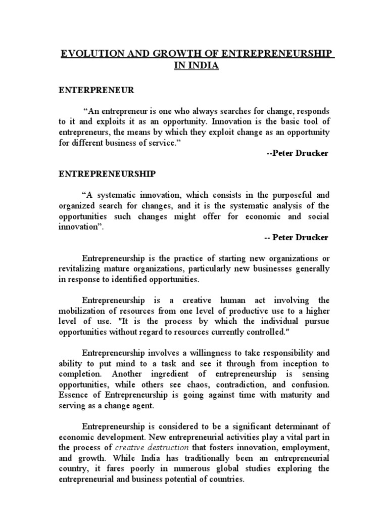EPM-Evolution of Entrepreneurship | PDF | Entrepreneurship | Economies