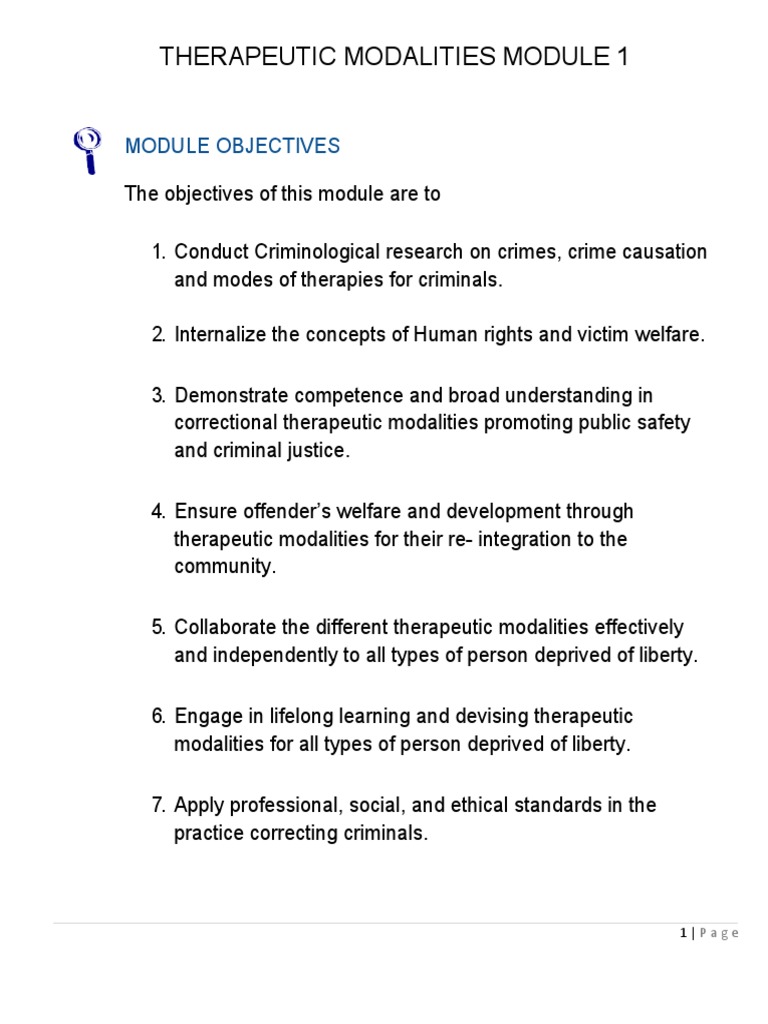 Therapeutic Modalities Module 1 | PDF | Human Rights | Rights