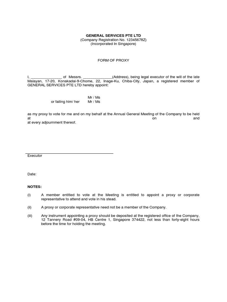 Proxy Form - General | PDF