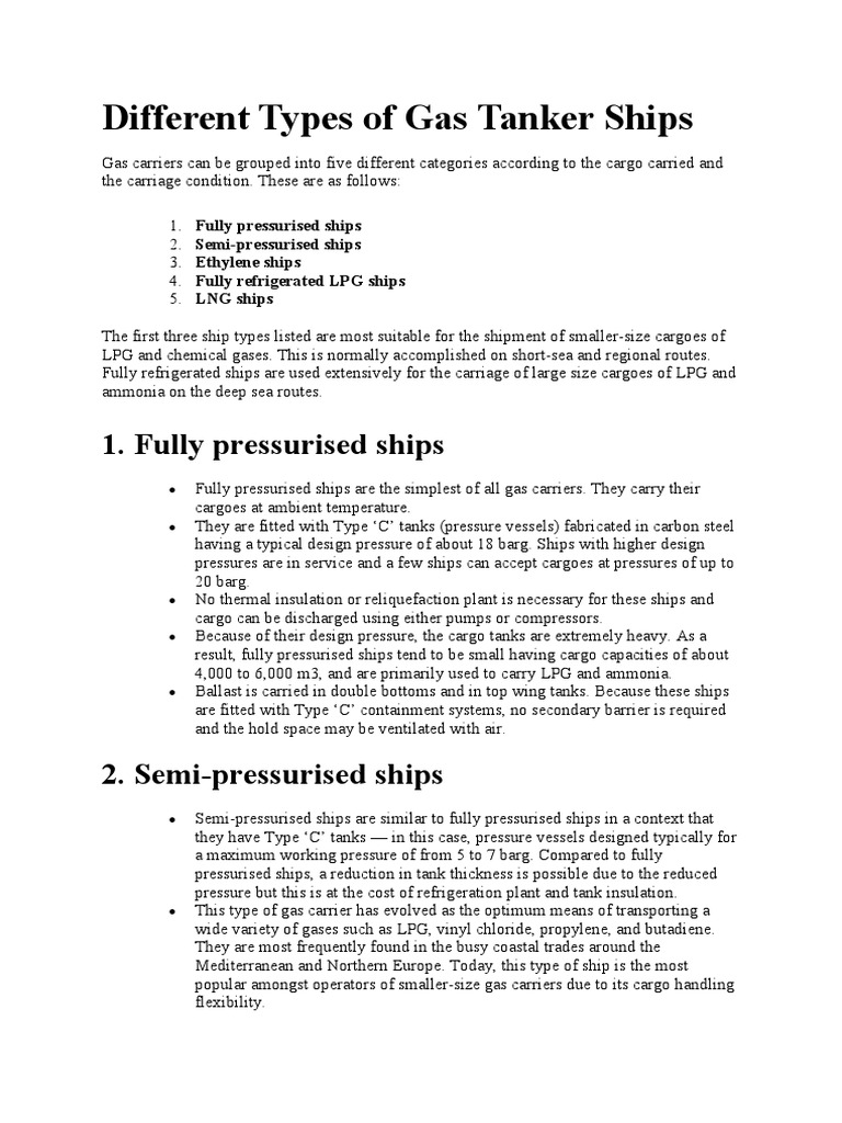 Gas Tanker | PDF | Gases | Chemistry
