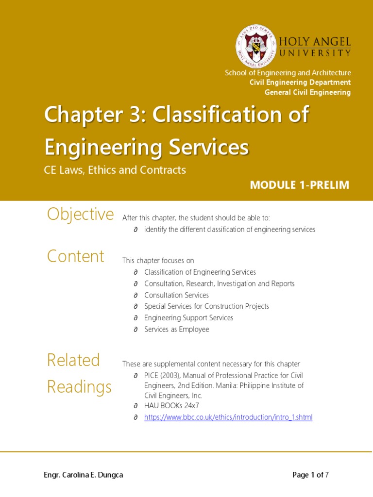 Module 1-Chapter 3 Classification of Engineering Services | PDF | Real ... Module 1-Chapter 3 Classification of Engineering Services | PDF | Real ...