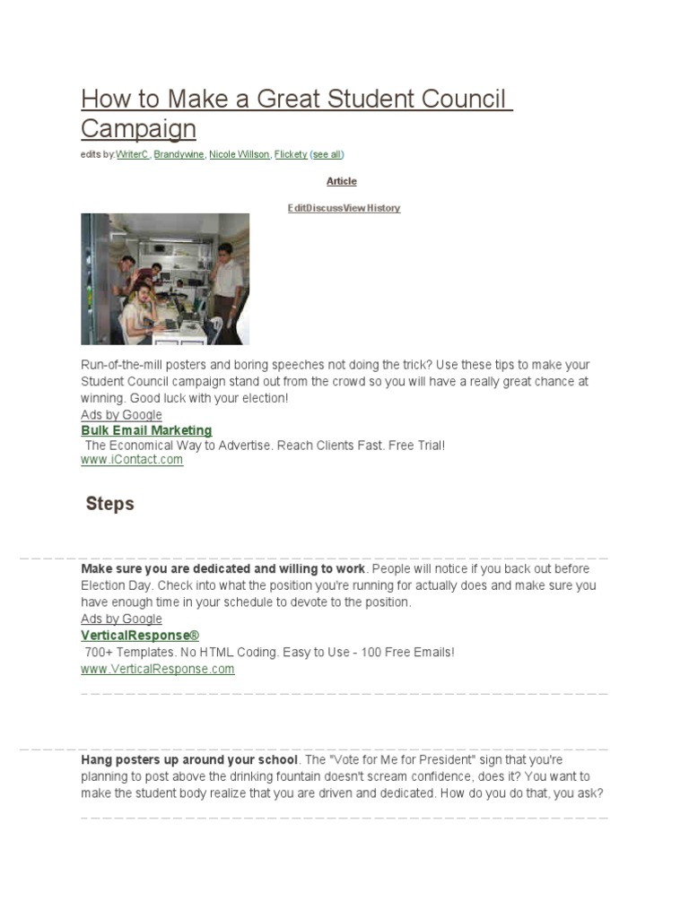 How To Make A Great Student Council Campaign | PDF | Self-Improvement