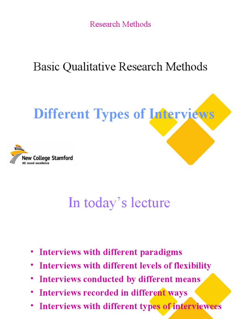Types of Interviews in Qualitative Research | PDF | Interview | Psychology