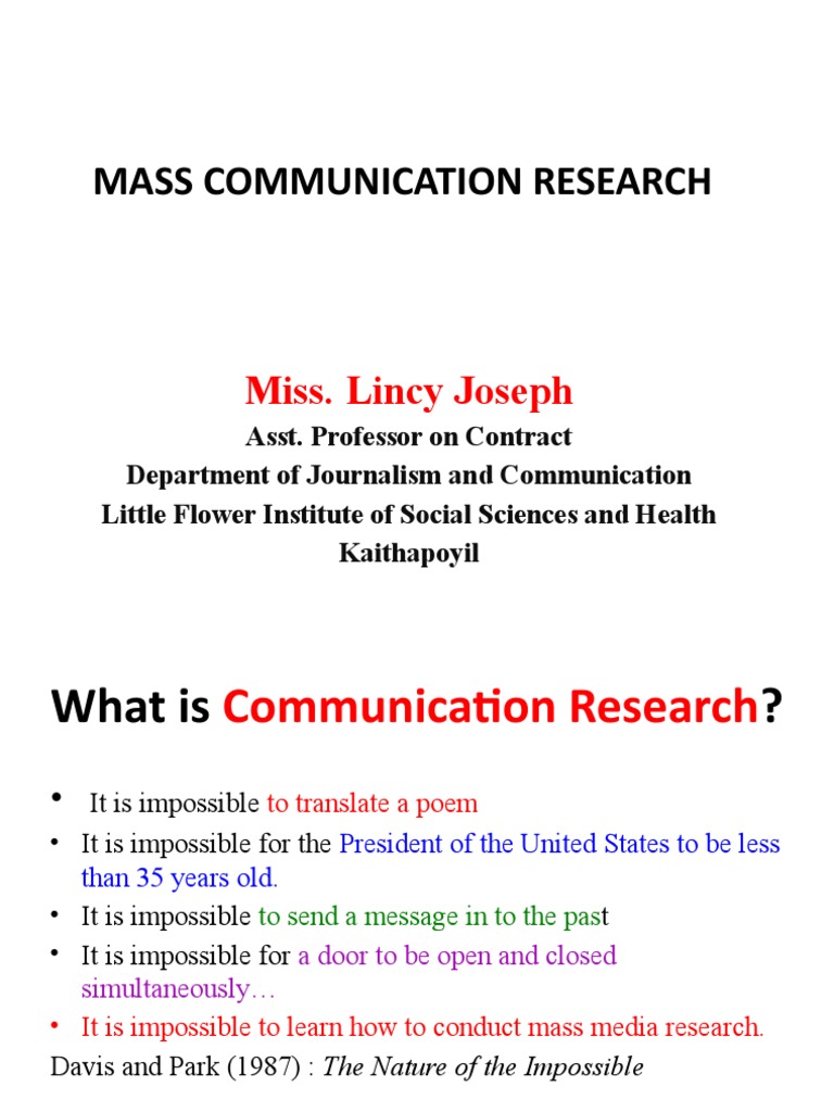 Overview of Mass Communication Research | PDF | Communication | Mass Media