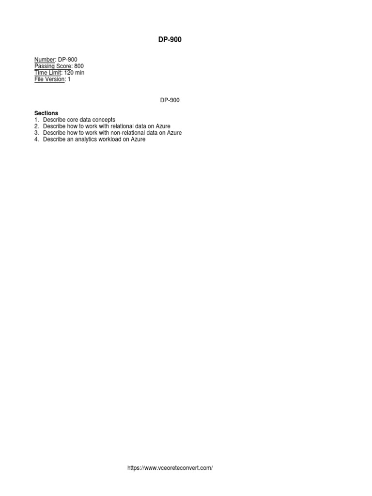DP - 900 - 1 | Download Free PDF | Databases | Microsoft Azure