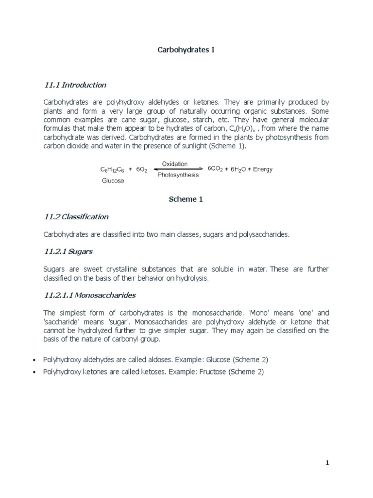 Carbohydrates Notes | PDF | Carbohydrates | Glucose