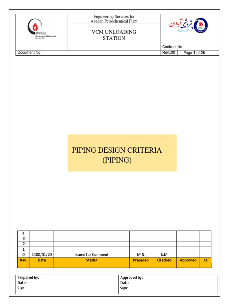 Piping Design Criteria | Download Free PDF | Pipe (Fluid Conveyance ...