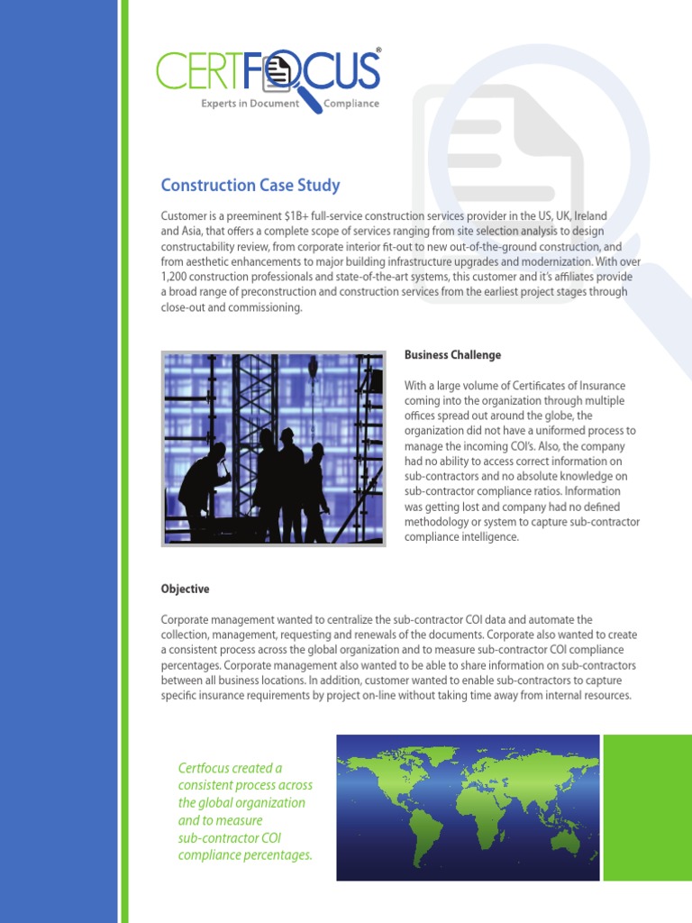 Construction Case Study: Business Challenge | PDF | Regulatory ...