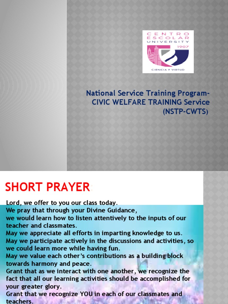 National Service Training Program-Civic Welfare Training Service (Nstp ...