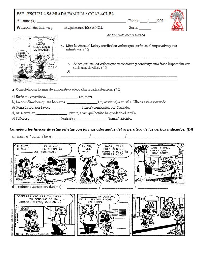 2º EVAL. Imperativo | PDF