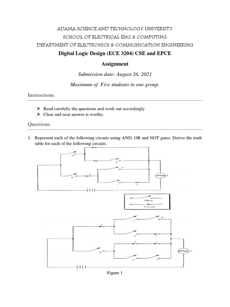Digital Logic Design Assignment on Representing Circuits Using Gates ...