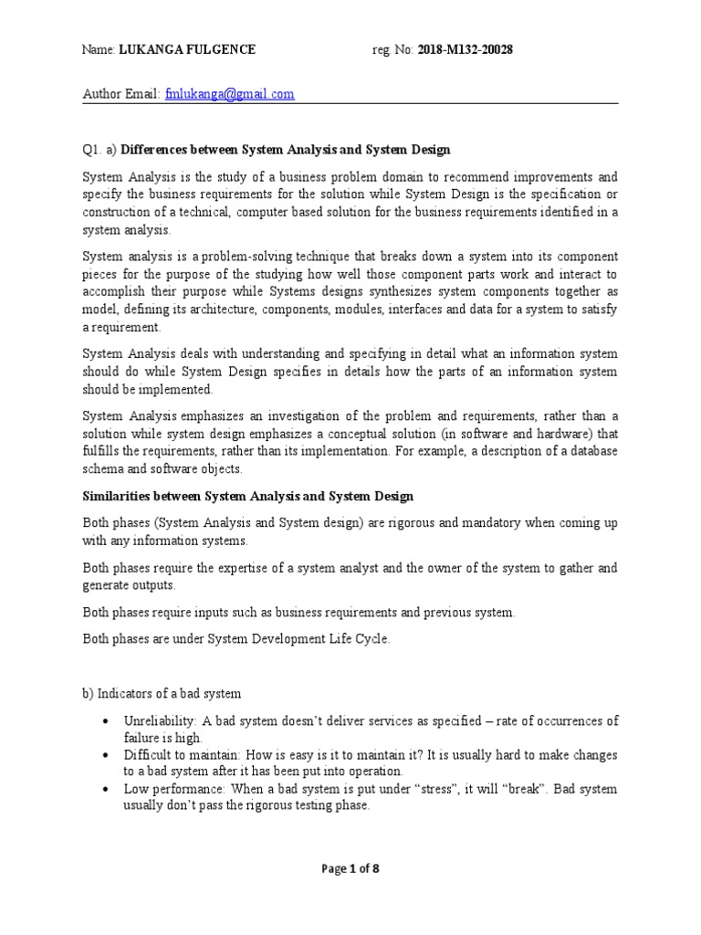 Differences Between System Analysis and System Design | PDF | System | Conceptual Model